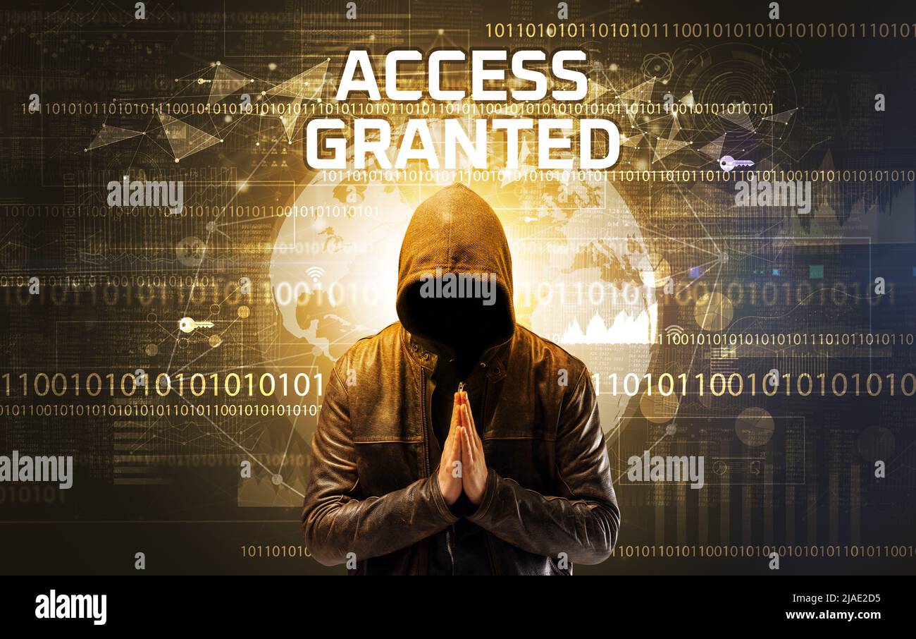 Faceless hacker at work, security concept Stock Photo - Alamy