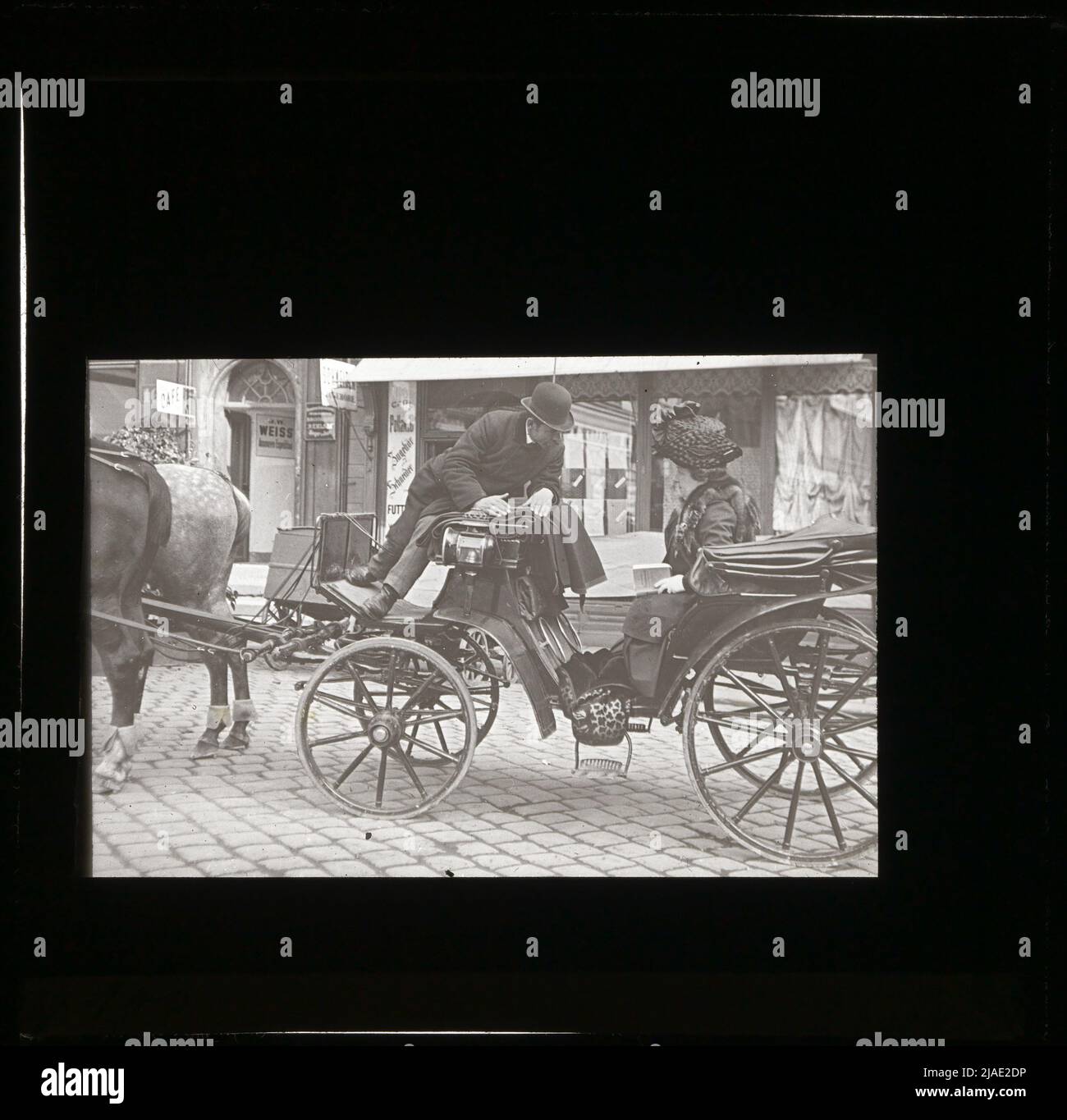 Fiaker driver in conversation with passenger. Emil Mayer (1871-1938 ...