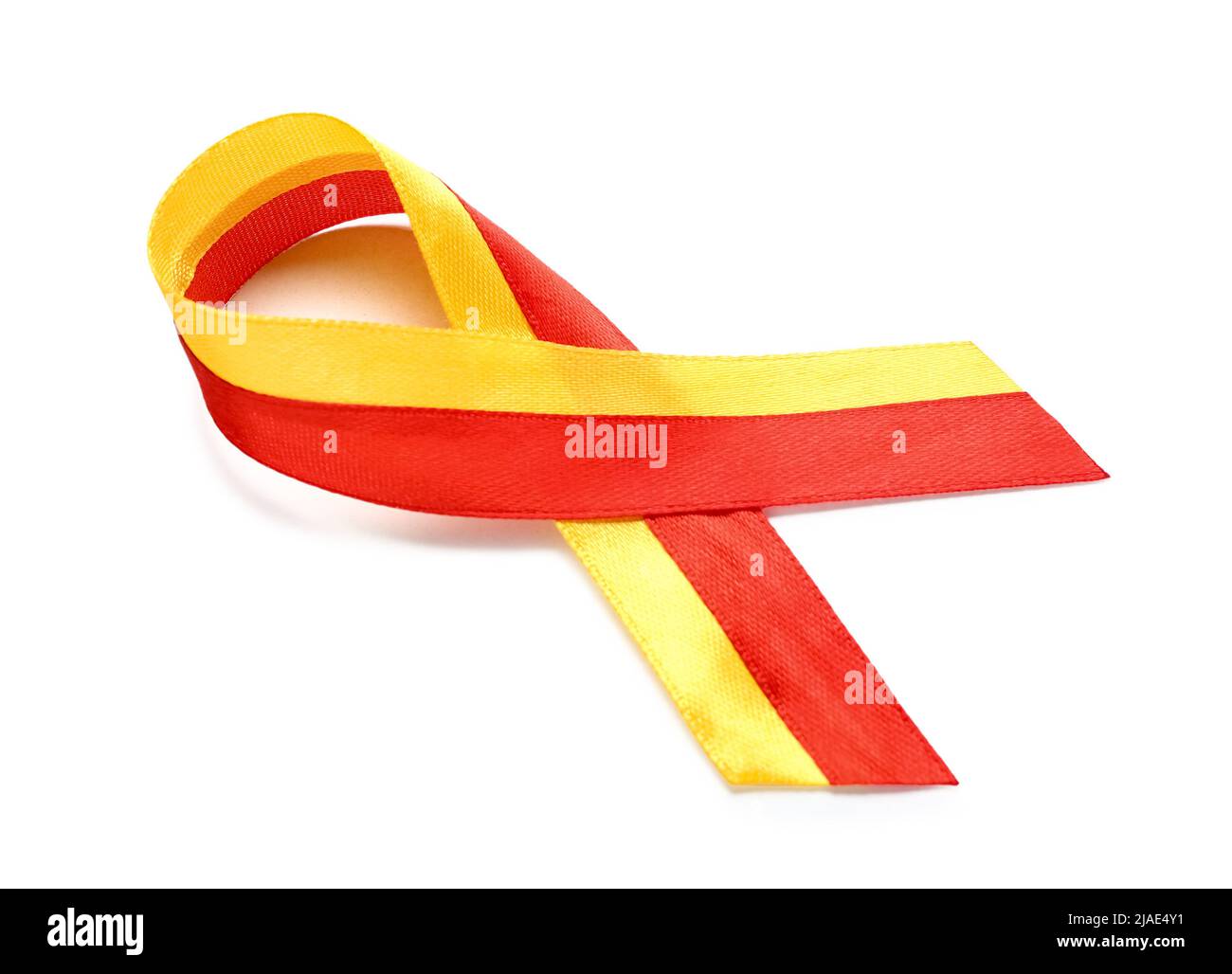 Awareness ribbon on white background. Hepatitis concept Stock Photo - Alamy