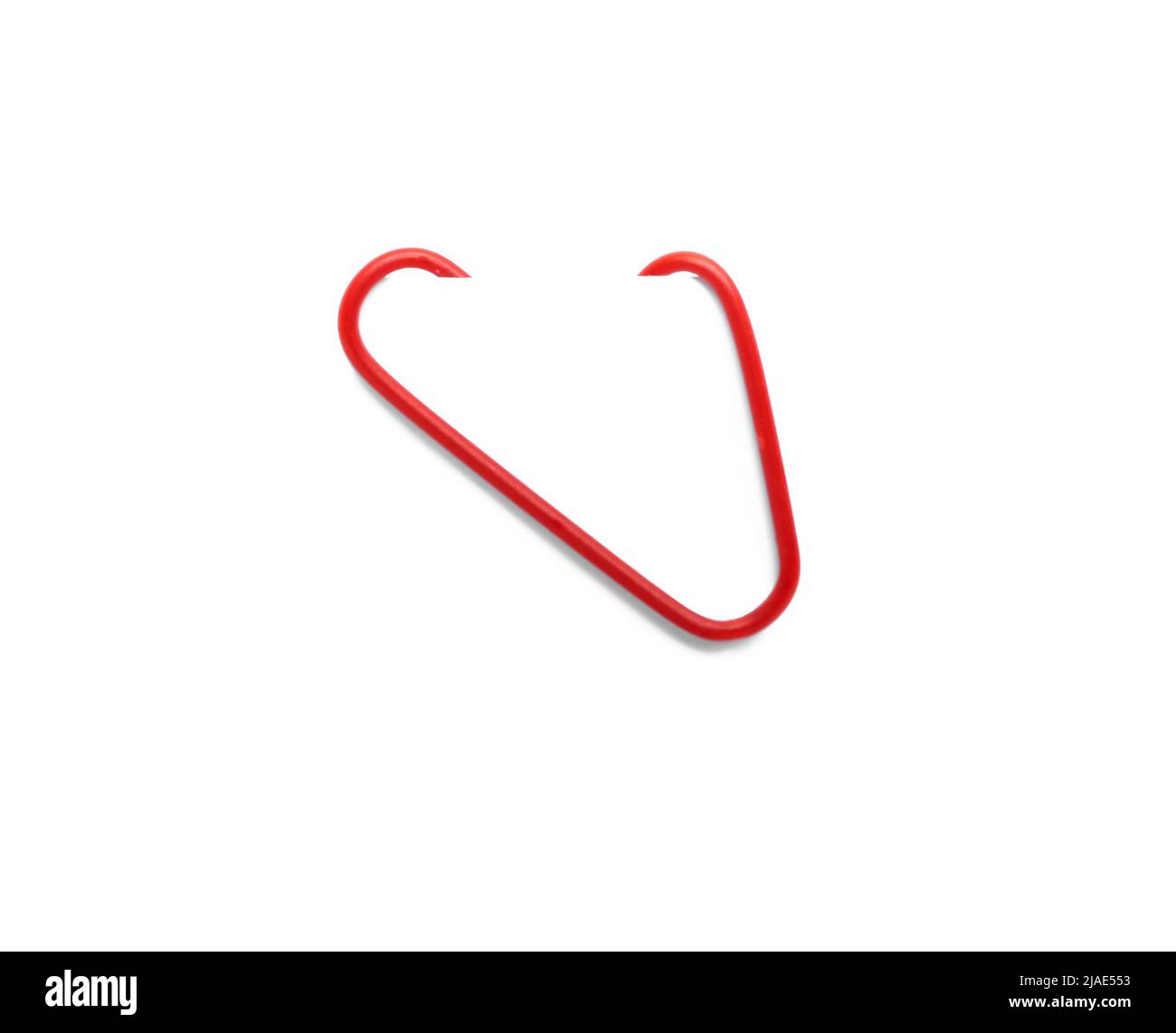 Red paper clip on white background Stock Photo - Alamy