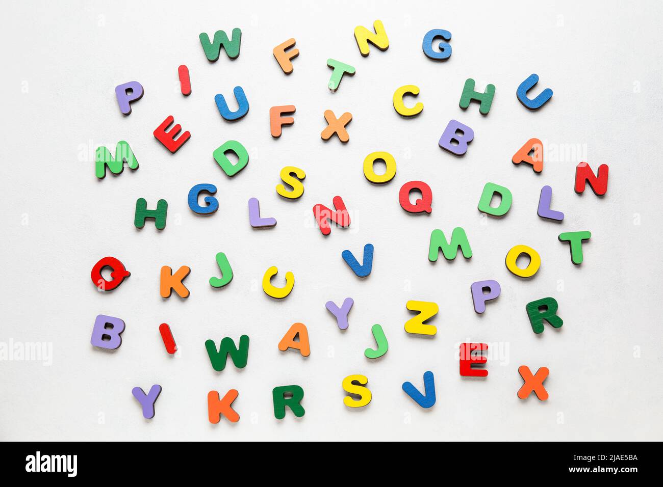 Colorful letters on white background. Alphabet concept Stock Photo - Alamy