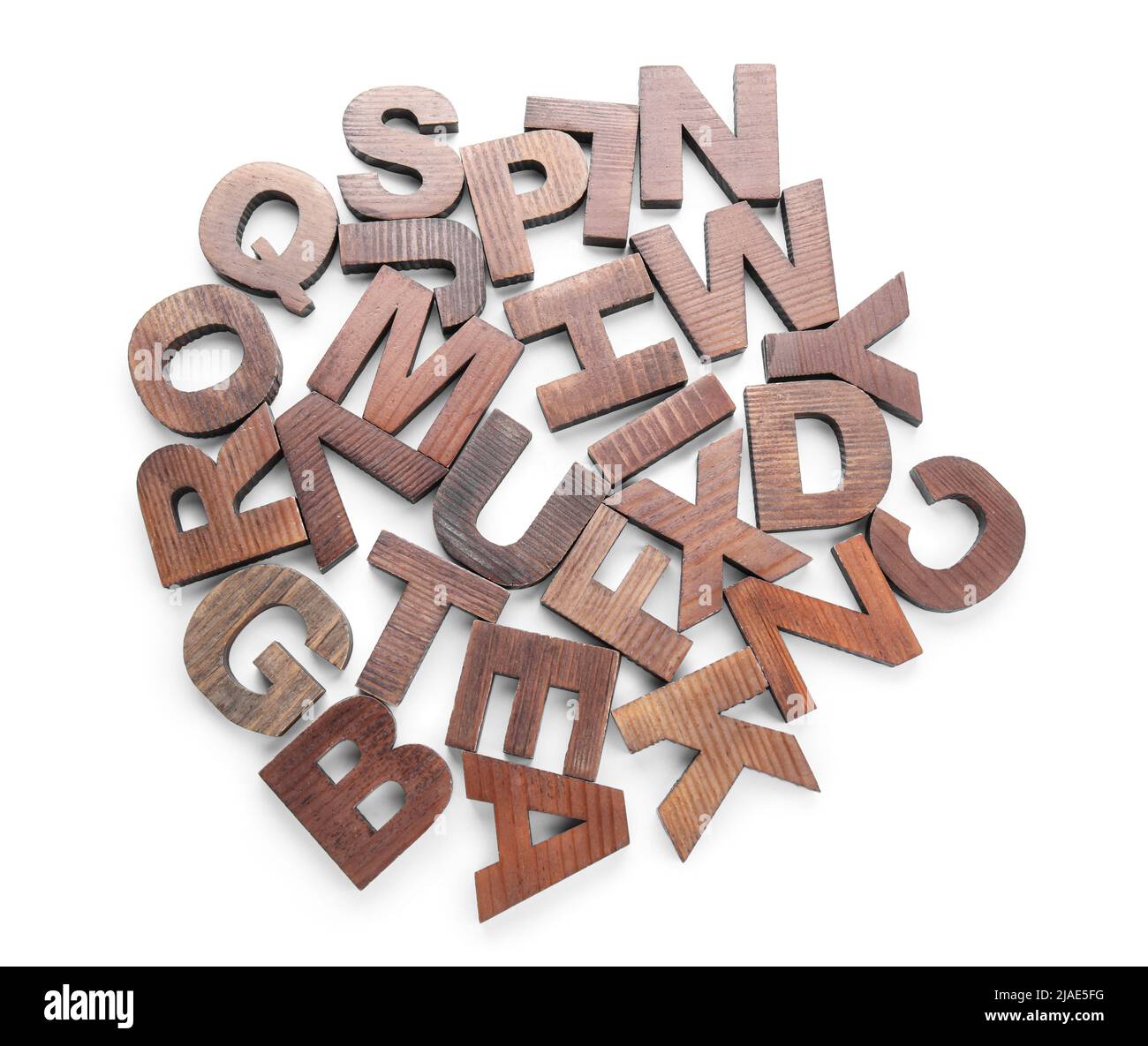 Wooden letters on white background. Alphabet concept Stock Photo - Alamy