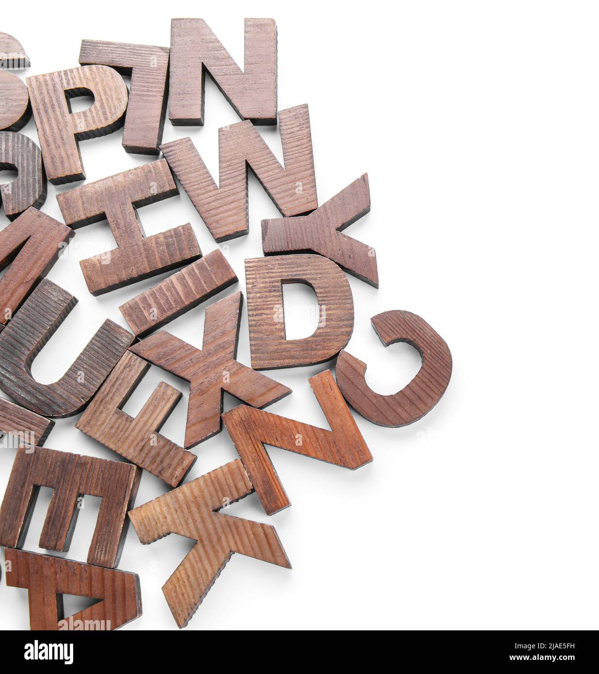 Wooden letters on white background. Alphabet concept Stock Photo - Alamy