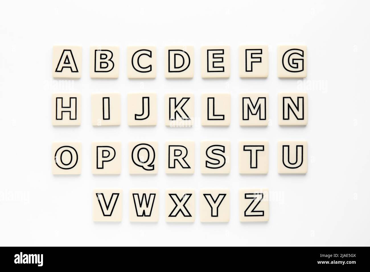Different letters on white background. Alphabet concept Stock Photo - Alamy