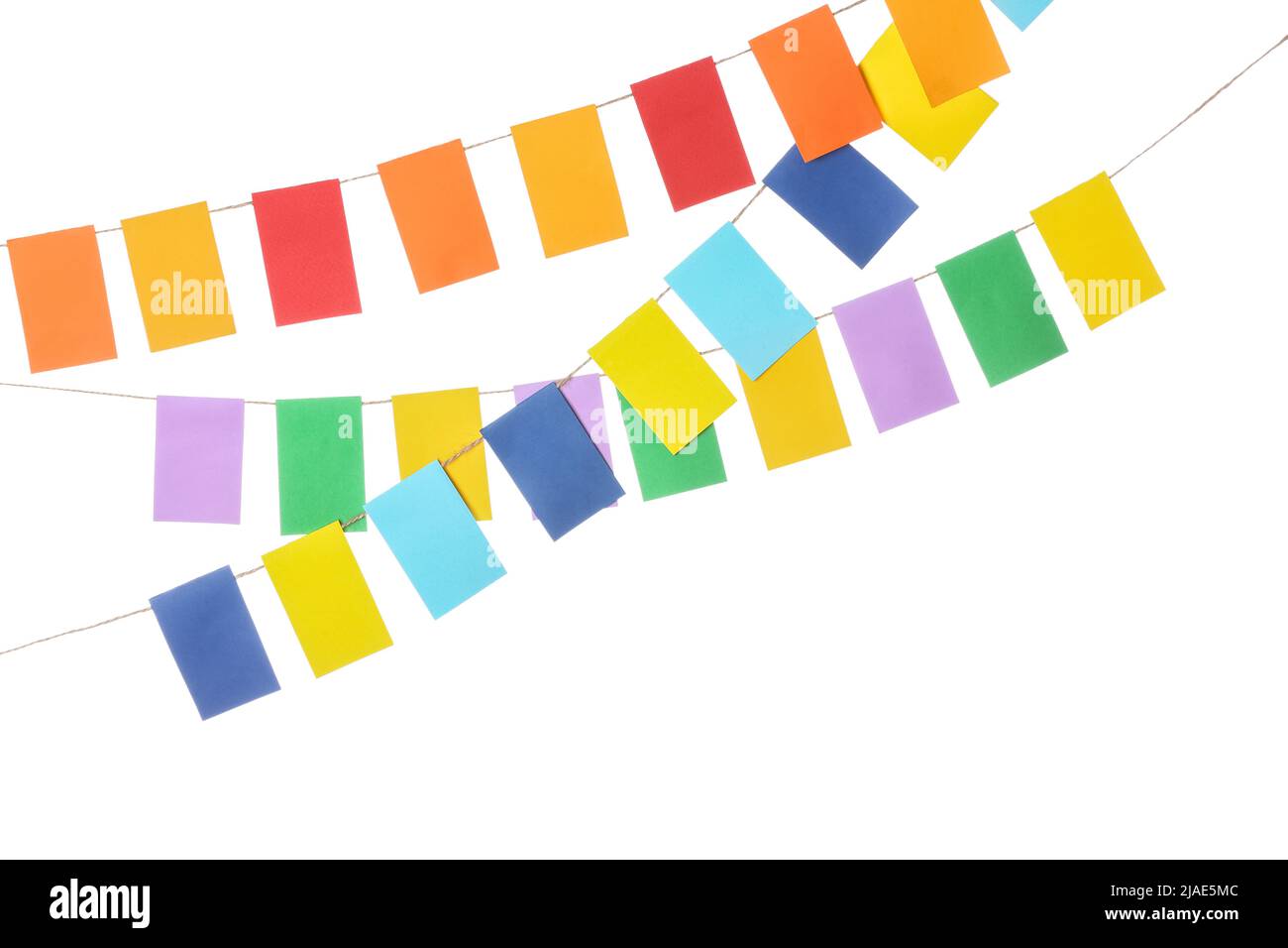 Colorful flags for Festa Junina on white background Stock Photo - Alamy