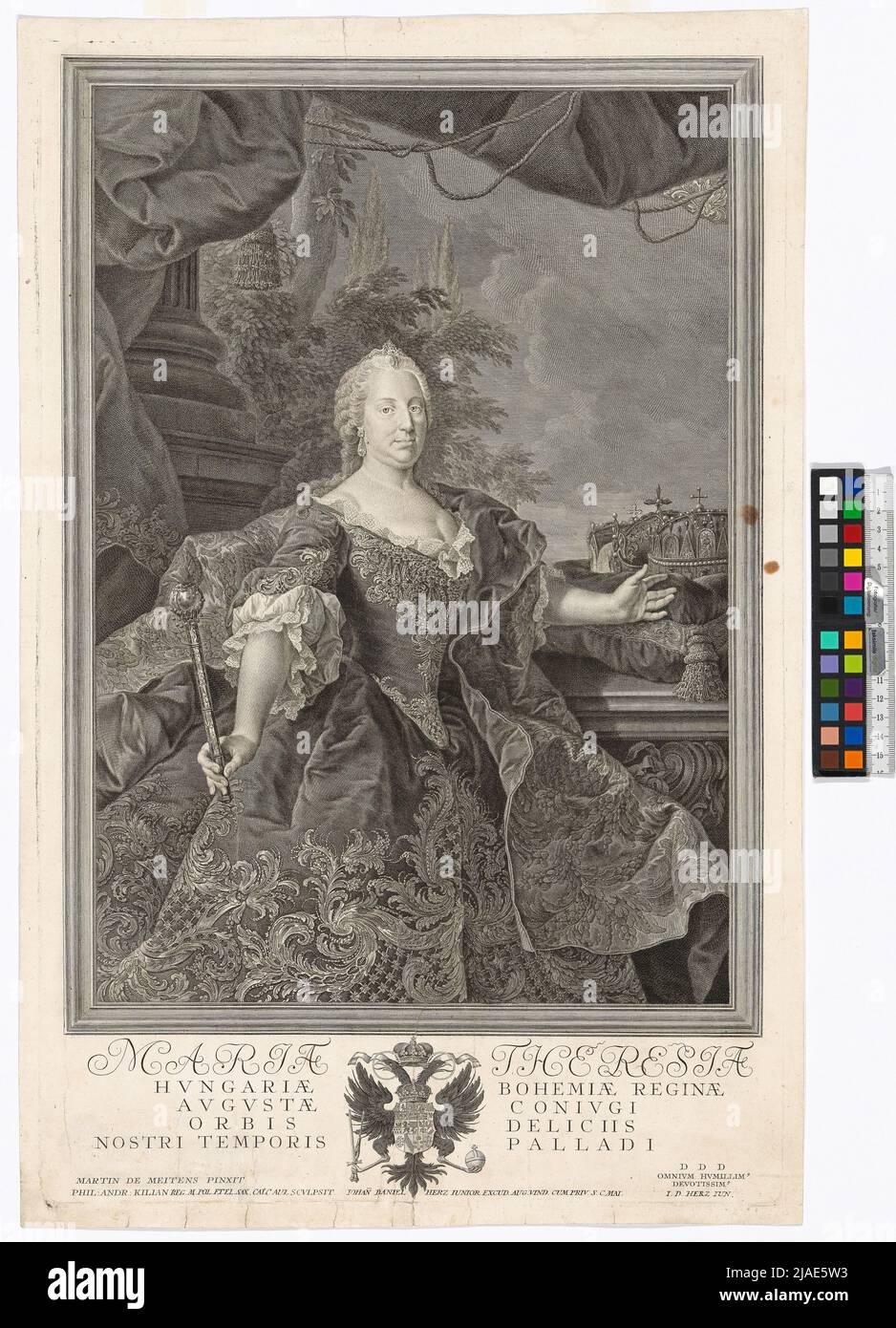 Portrait of Maria Theresia. Philipp Andreas Kilian (1714-1749), after ...