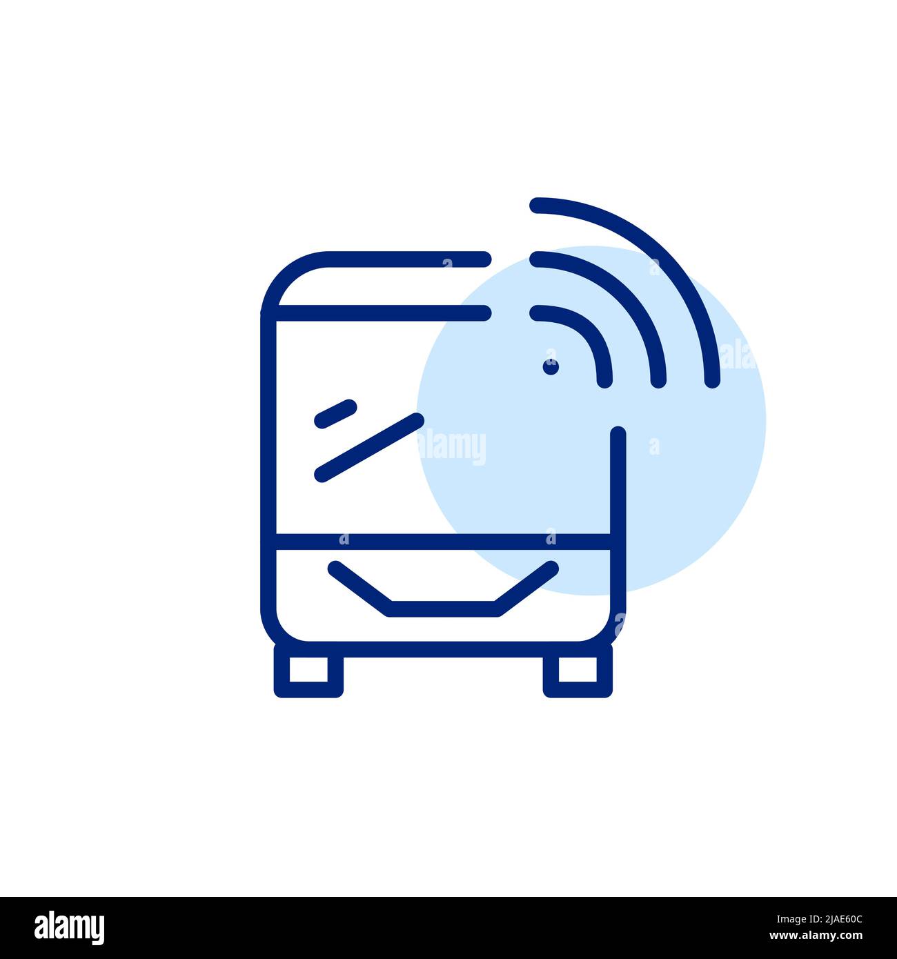 City bus with wireless connection. Smart transportation pixel perfect ...