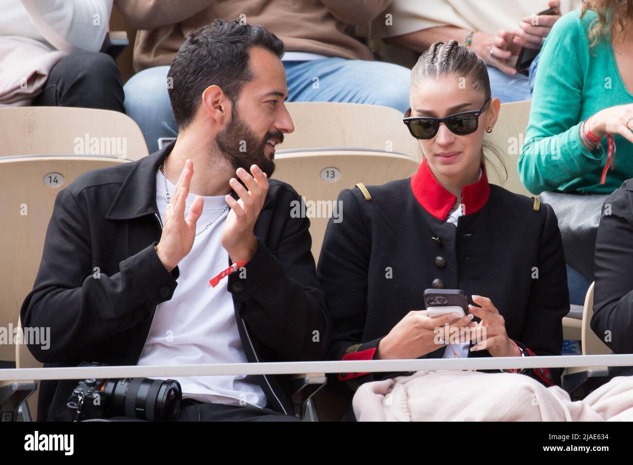 Mathieu Forget, Victoria Dauberville in the stands during French Open ...