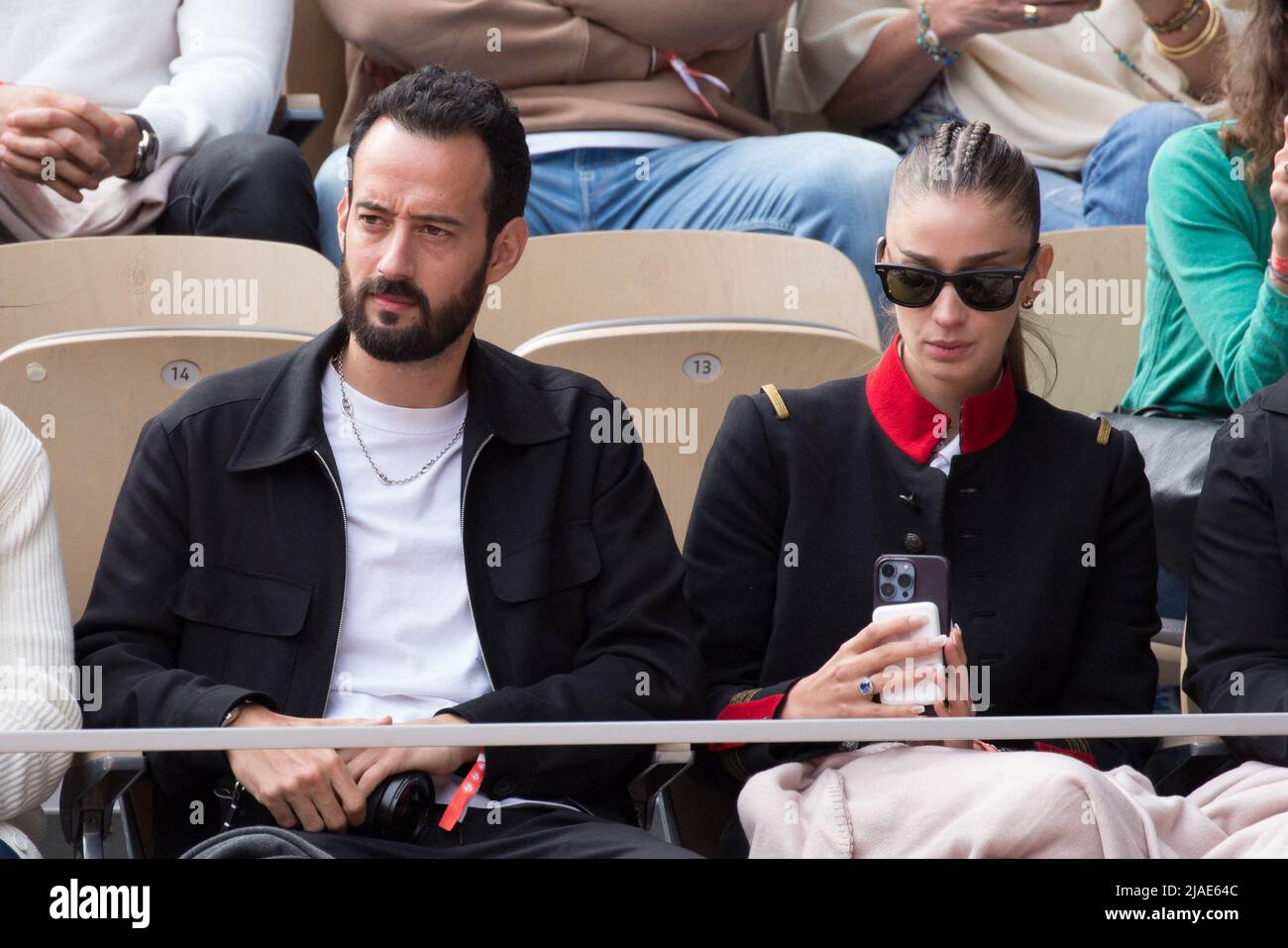 Mathieu Forget, Victoria Dauberville in the stands during French Open ...
