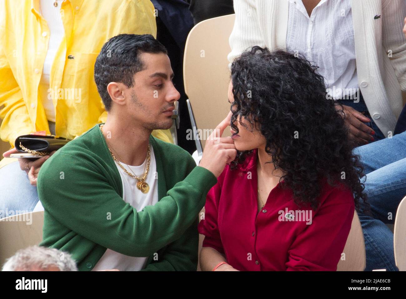 Djanis Bouzyani, Sabrina Ouazani in the stands during French Open ...