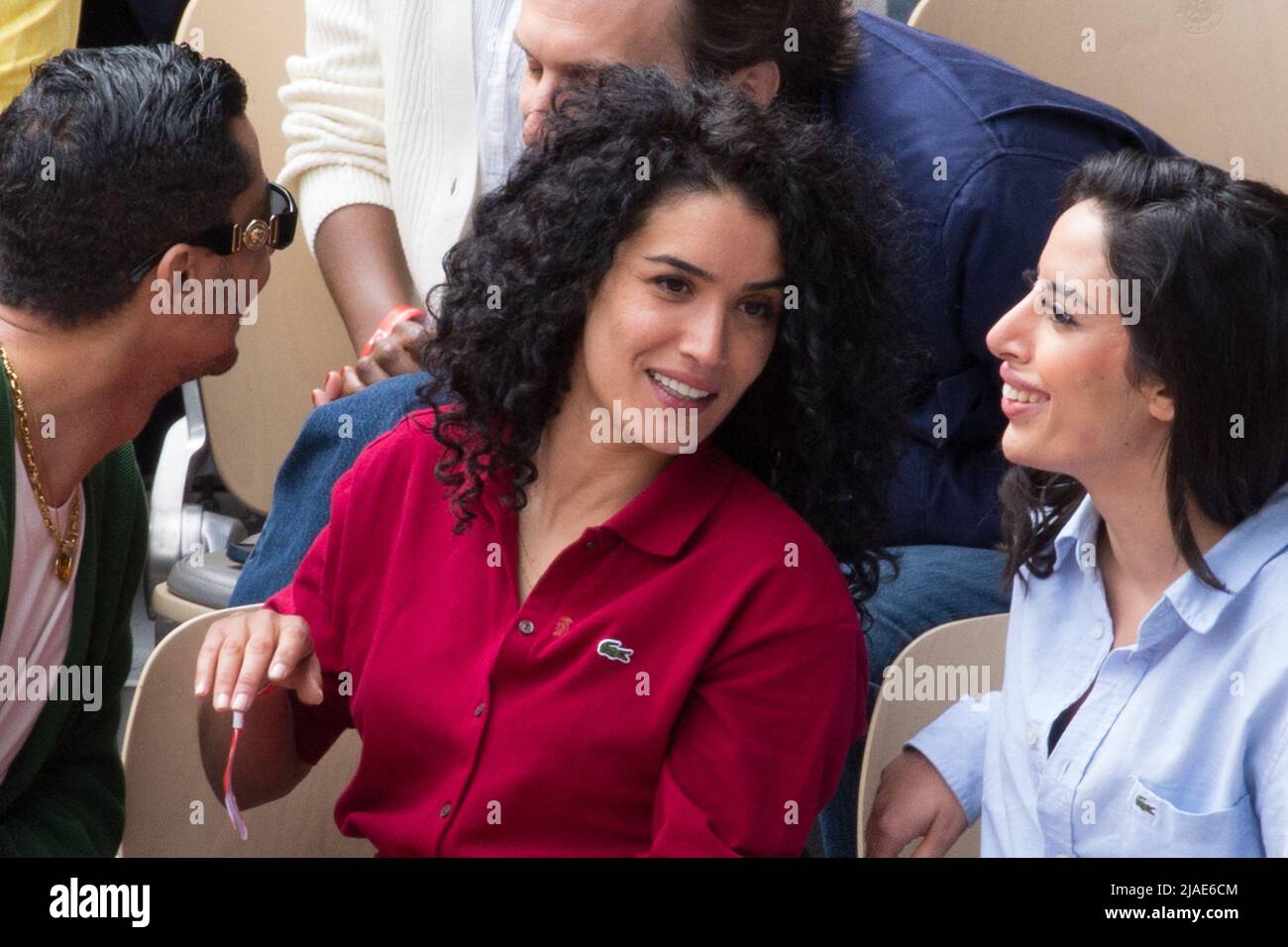 Djanis Bouzyani, Sabrina Ouazani in the stands during French Open ...