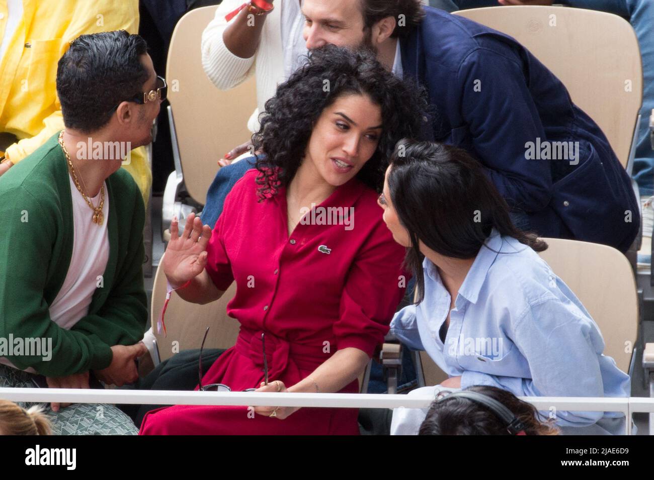 Djanis Bouzyani, Sabrina Ouazani in the stands during French Open ...