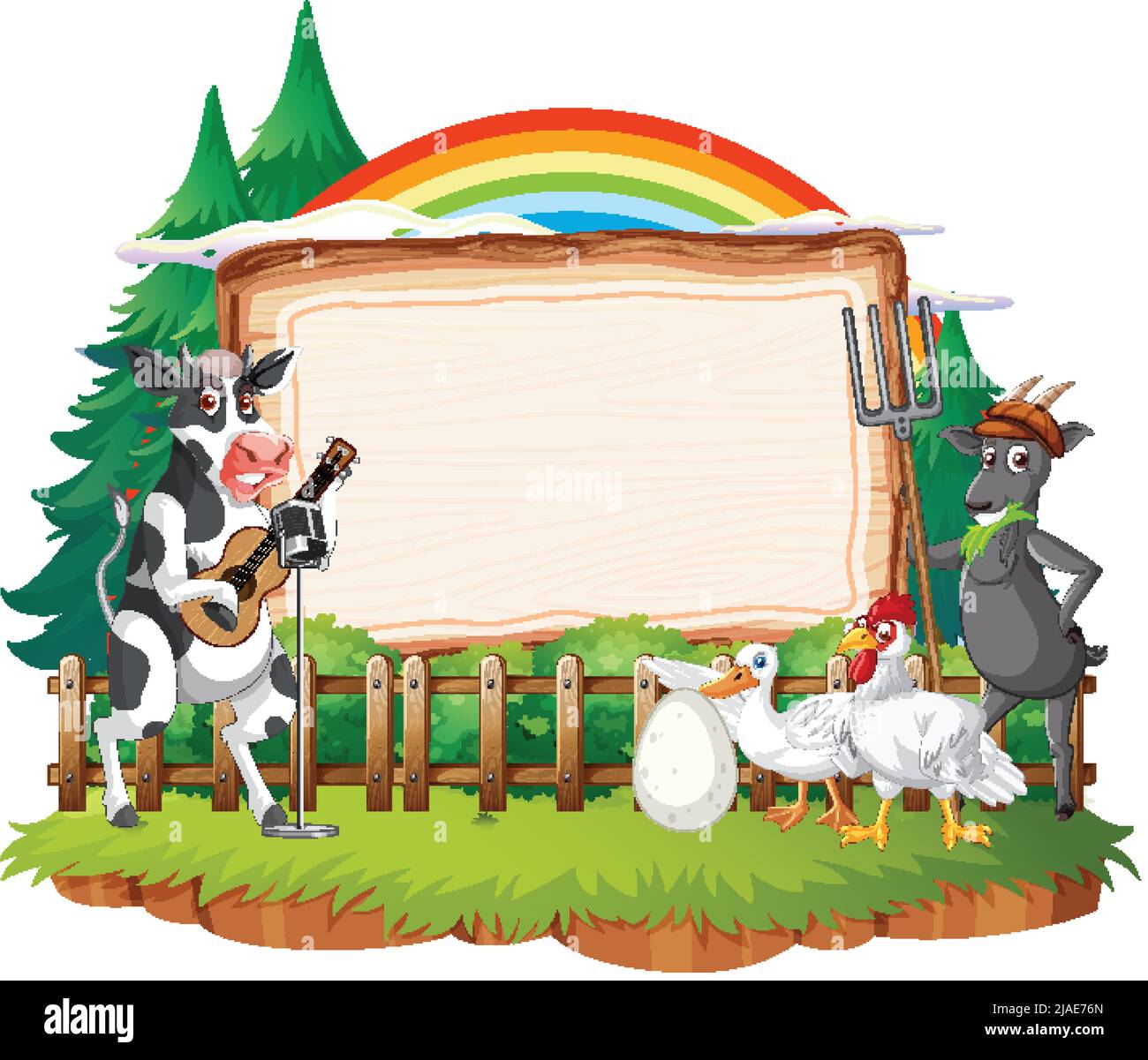 Goat farming illustration banner Stock Vector Images - Alamy