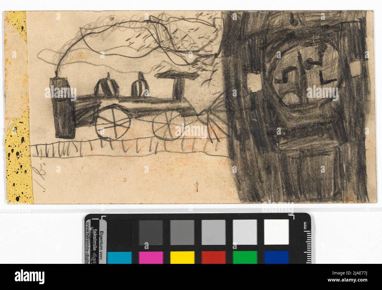 Railway (children's drawing). Egon Schiele (1890-1918), artist Stock ...