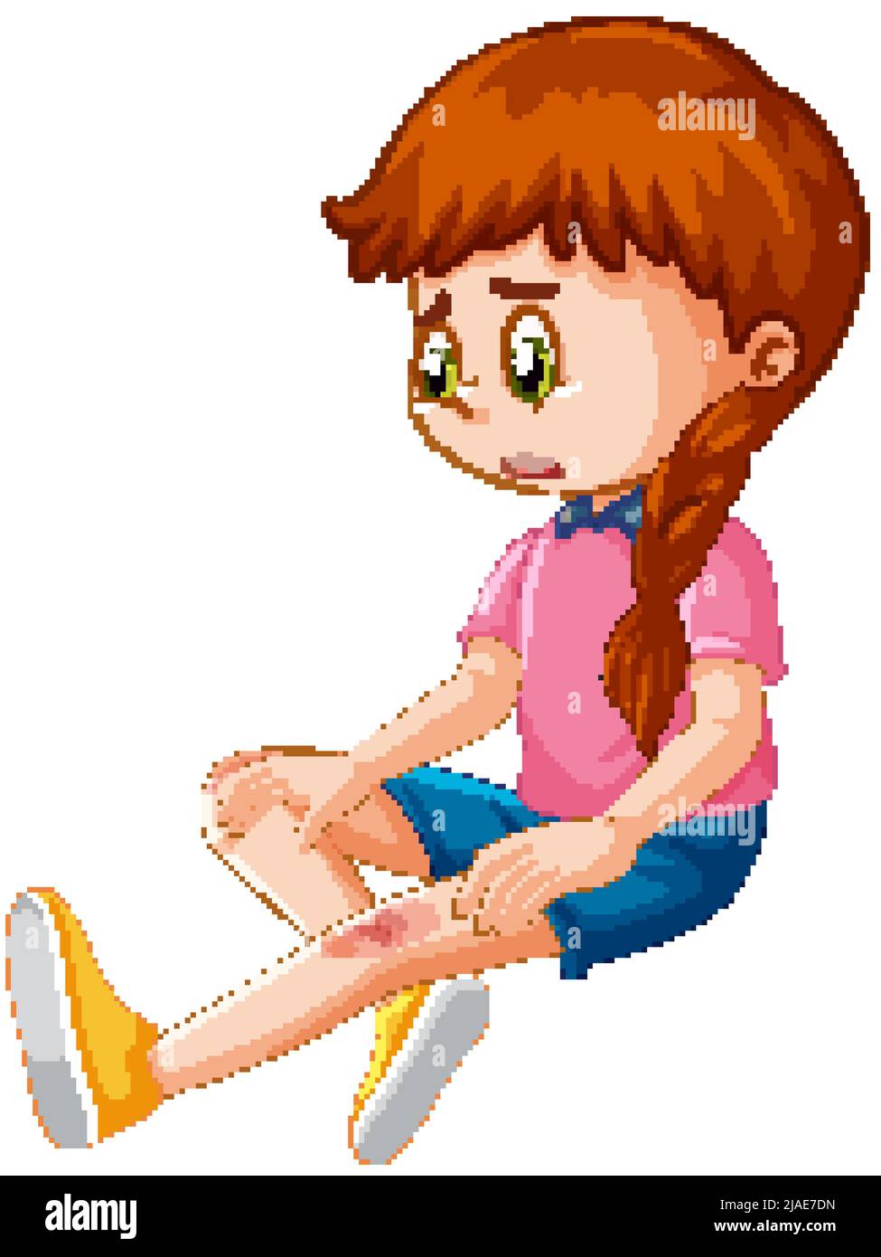 A girl injure on white background illustration Stock Vector Image & Art ...