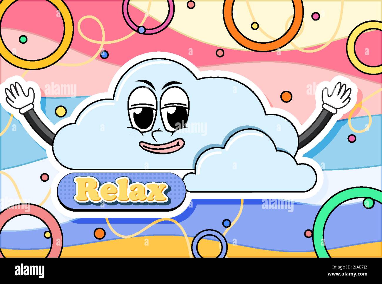 Cloud icon with the text relax comic style illustration Stock Vector ...