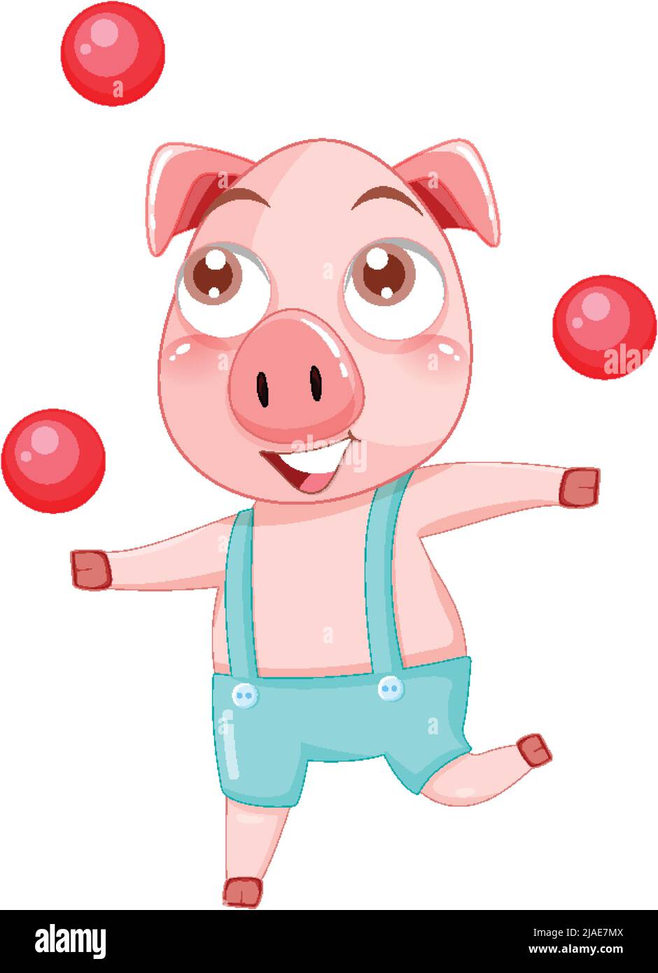 Cute pig cartoon character juggling illustration Stock Vector Image ...
