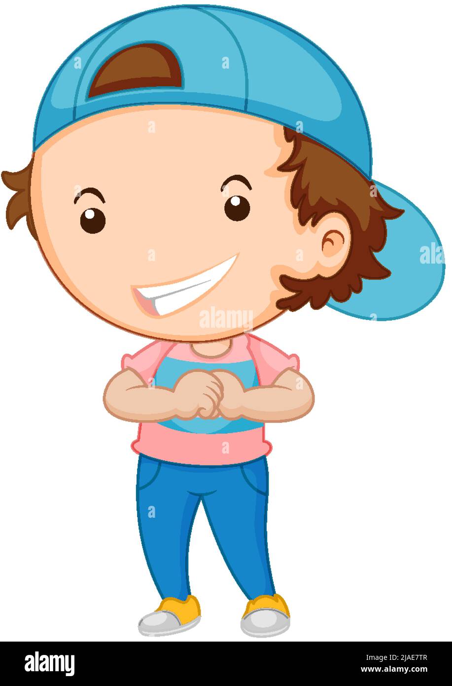 Little happy boy cartoon character illustration Stock Vector Image ...