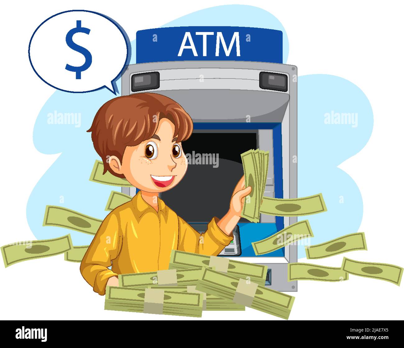 A man withdraw money from atm machine illustration Stock Vector Image & Art - Alamy