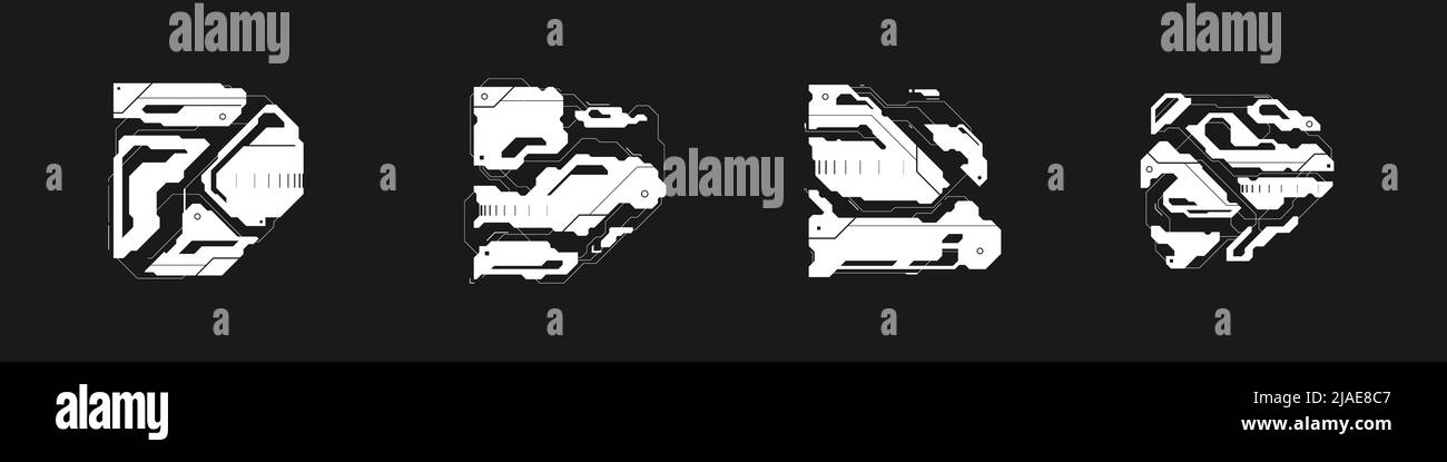 Set of Cyberpunk futuristic arrows. Futuristic tech style design ...