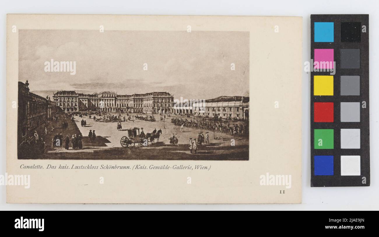 13., Schönbrunn Castle - Hof side (Canaletto), postcard. After ...