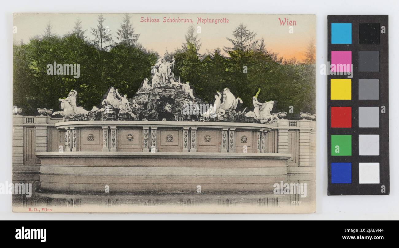 13., Schlosspark Schönbrunn - Neptune fountain, postcard. German's ...