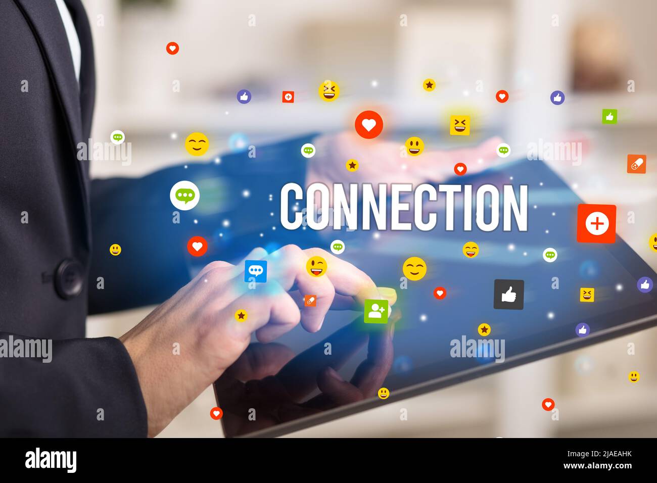 business person playing multimedia concept Stock Photo - Alamy