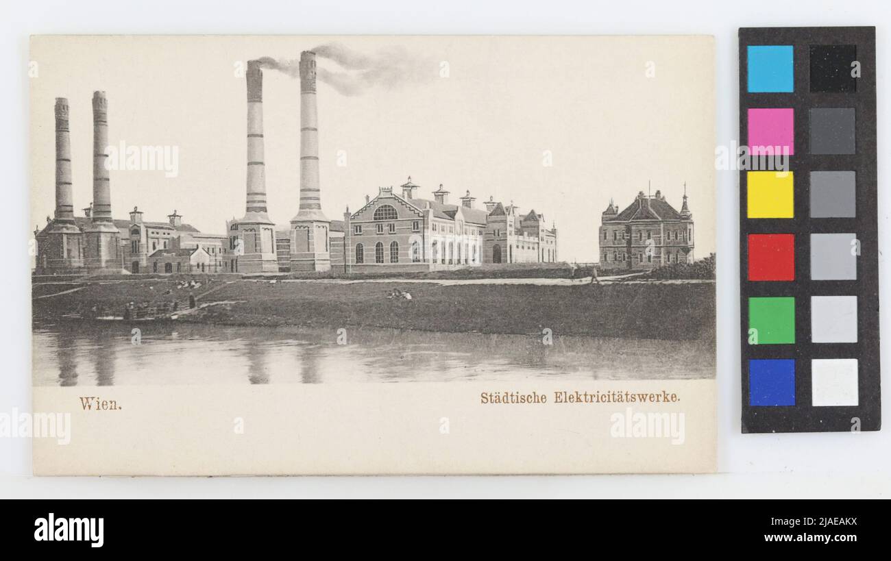 11., Simmeringer Lände - urban electricity works, postcard. Brothers ...
