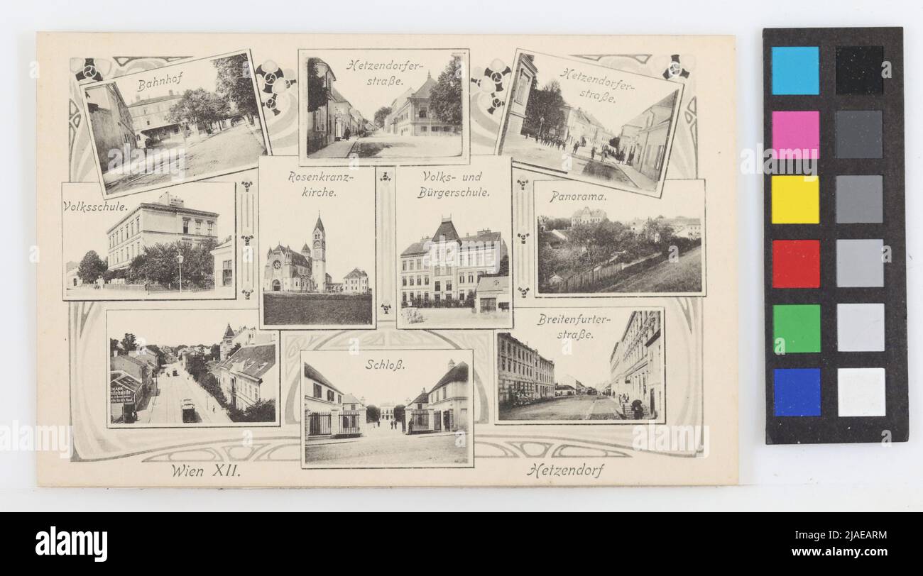 12., Hetzendorf - multi -picture card with 10 views, postcard ...