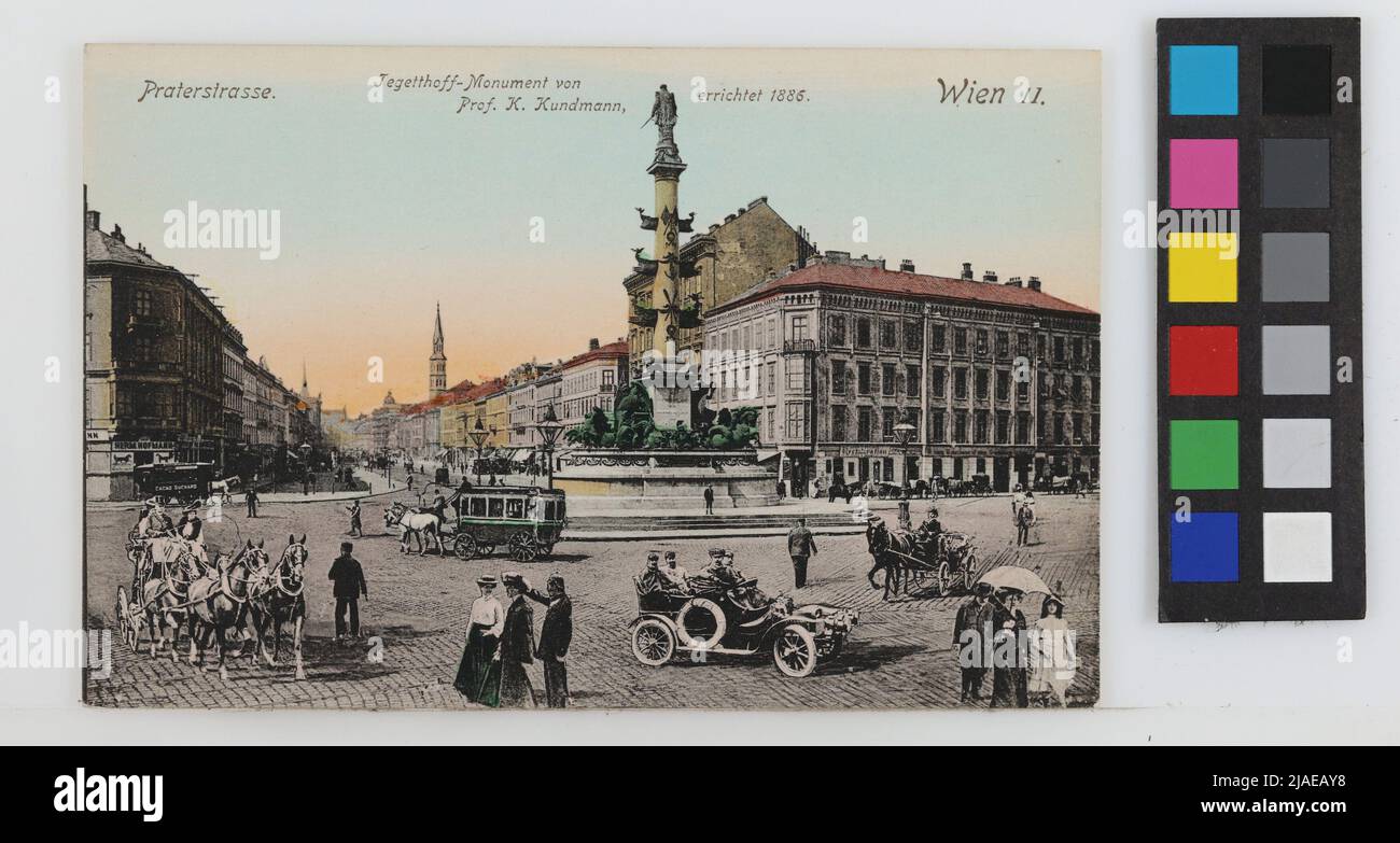 Transport - 2nd, various means of transport on the Praterstern, postcard. Paul Ledermann (1882 ...