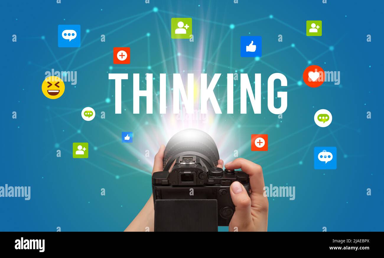 Using camera to capture social media content Stock Photo - Alamy