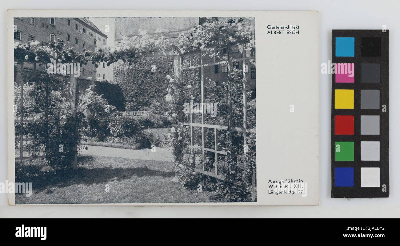 Garden architecture - 12th, Längenfeldgasse 27, garden design, postcard ...