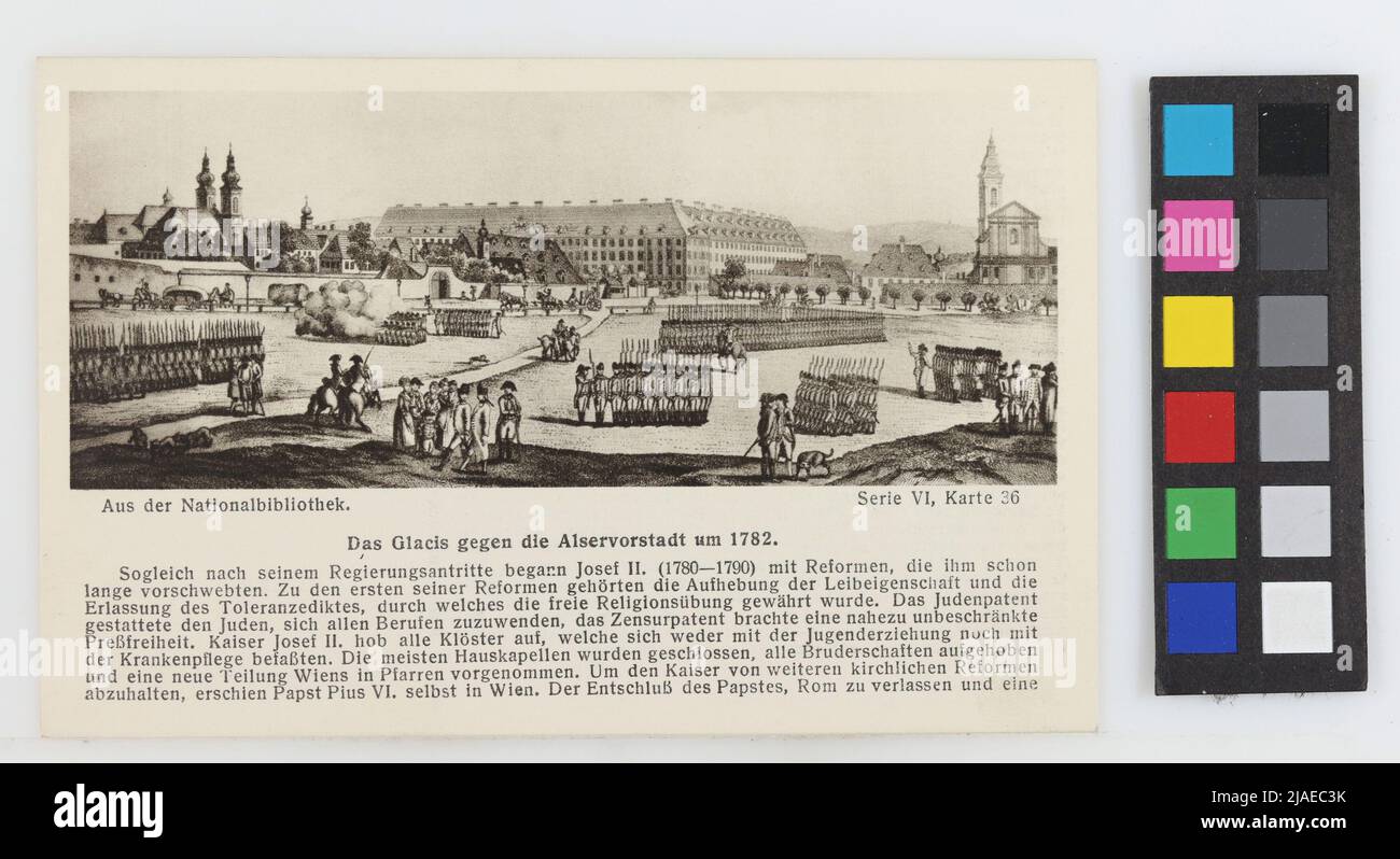 City fortification - GLACIS - View of the Glacis against Alservorstadt ...