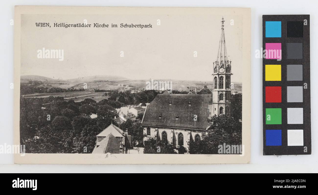 19., High Warte 72 - Heiligenstadt church, postcard. Brothers Kohn KG ...