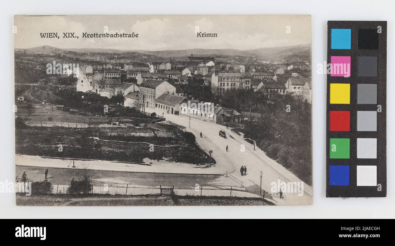 19th, Krottenbachstraße - with panorama von Krimm, postcard. Brothers ...