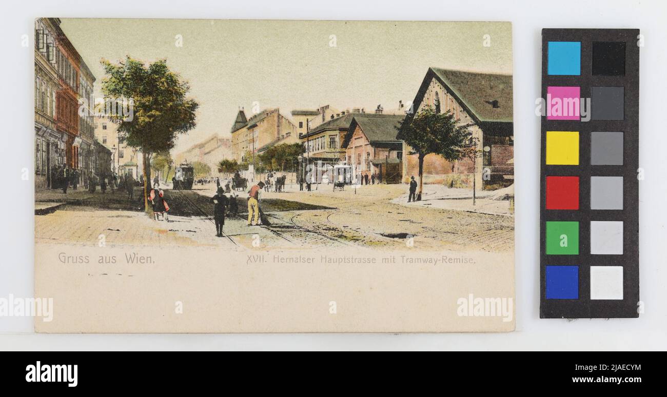 17th, Hernalser Hauptstraße - with a tramway memis, postcard. Unknown ...