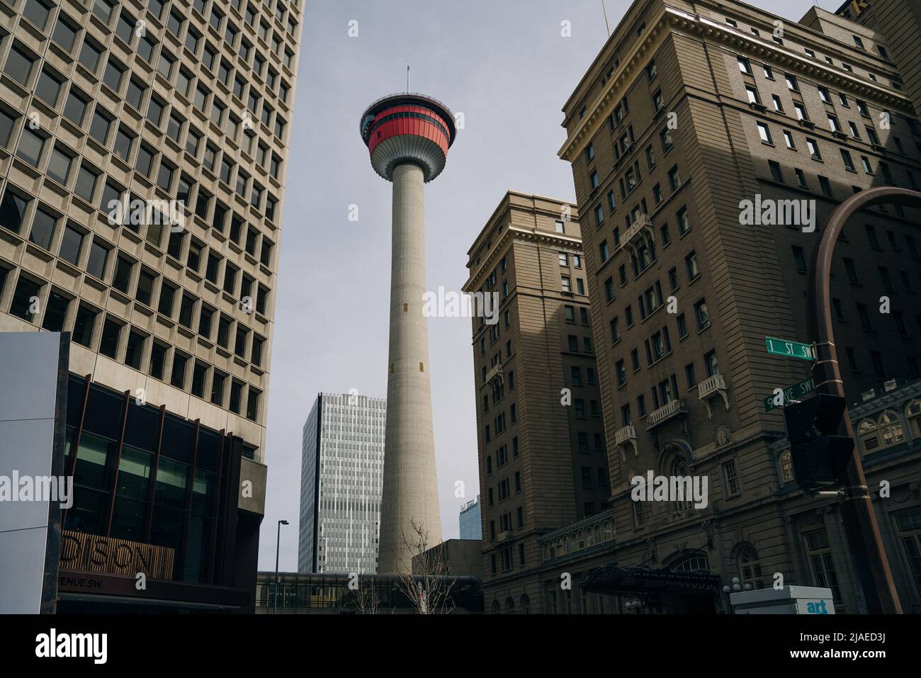 Calgary Tower standing tall in downtown. calgary, canada - may 2022 ...