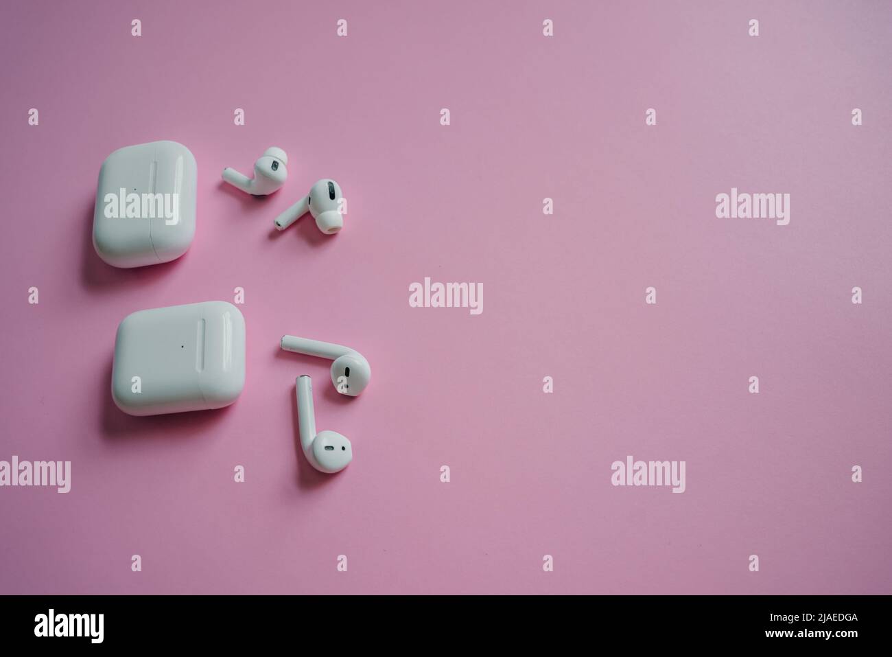 New Airpods 2019-2020 pro on black background Stock Photo - Alamy
