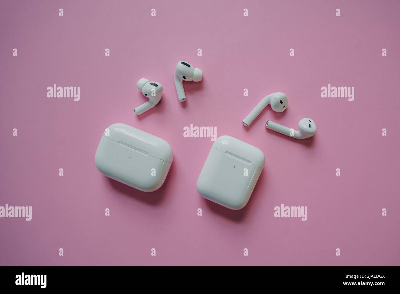 New Airpods 2019-2020 pro on black background Stock Photo - Alamy