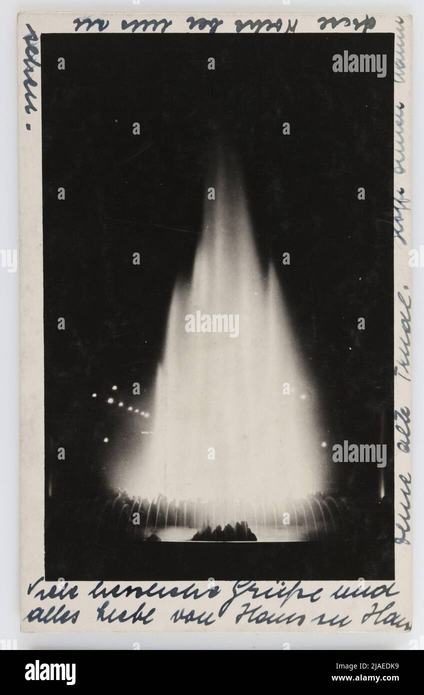 3rd, Schwarzenbergplatz - Hochbahlbrunnen, at night, postcard. Brothers ...