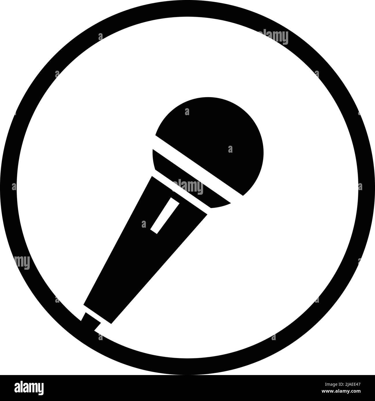 Microphone round icon. Simple vector. Editable vector Stock Vector ...