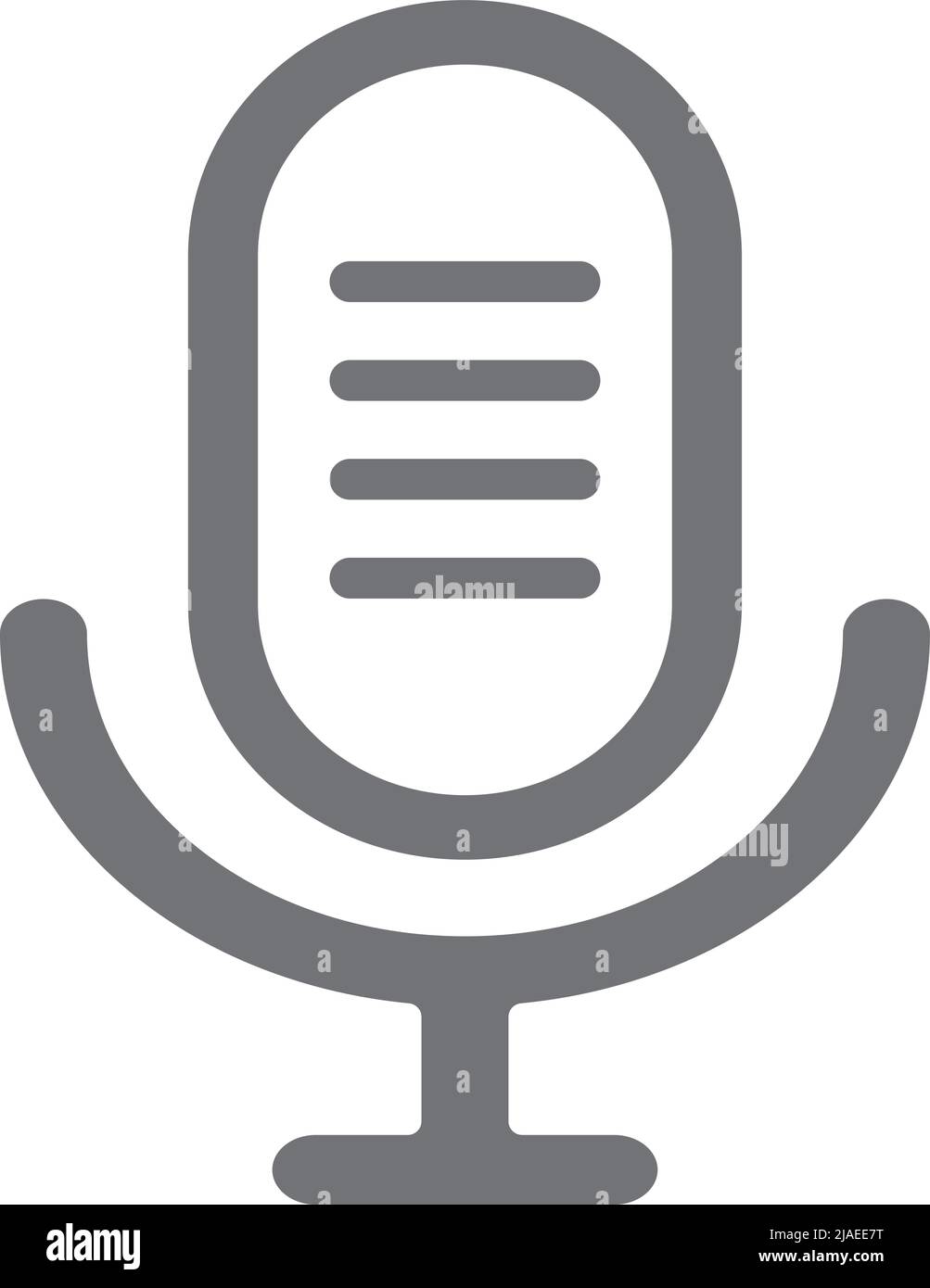 Gray microphone icon. Simple vector. Editable vector Stock Vector Image ...