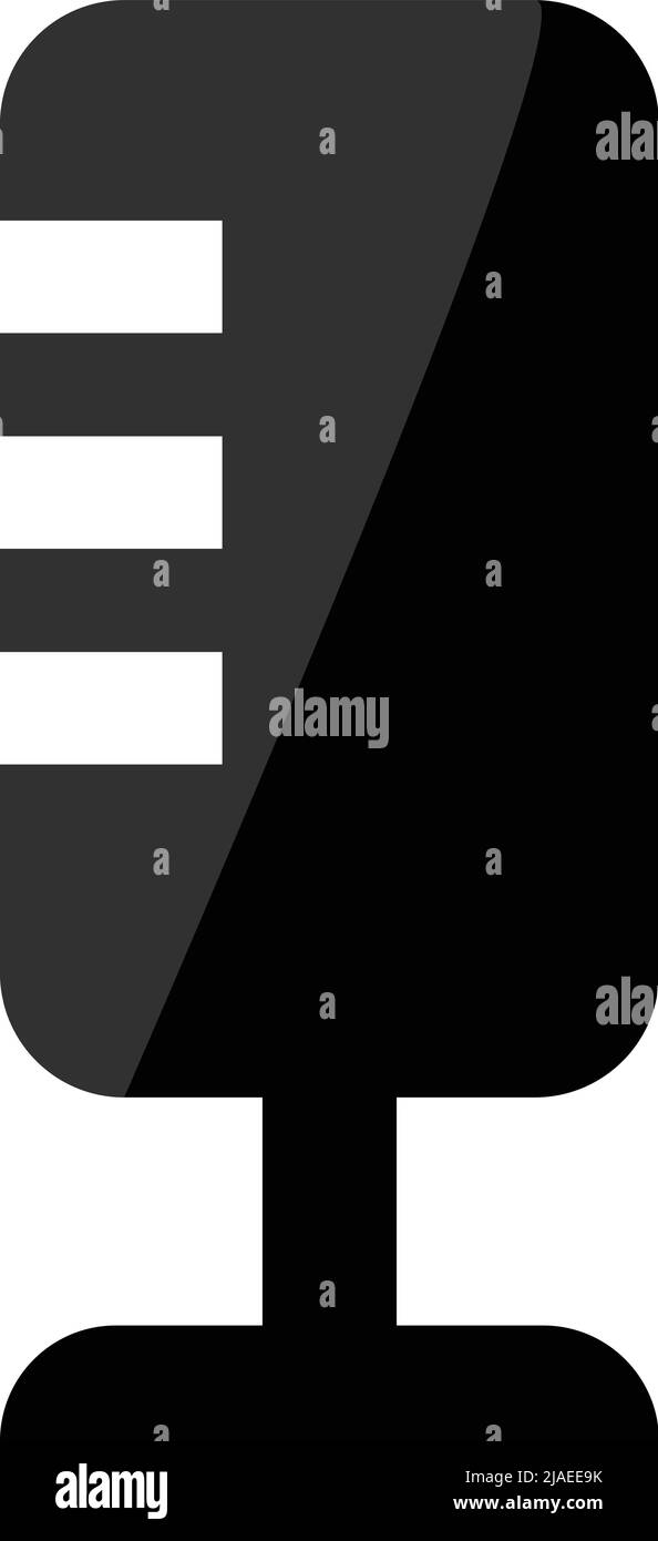 Vector illustration of black microphone icon. Editable vector Stock ...