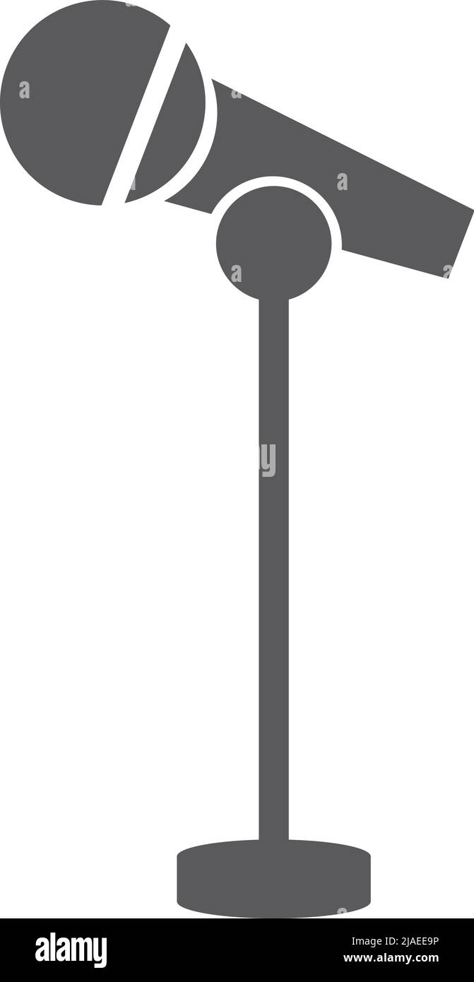 Microphone stand and microphone icon. Singer, vector about musical ...