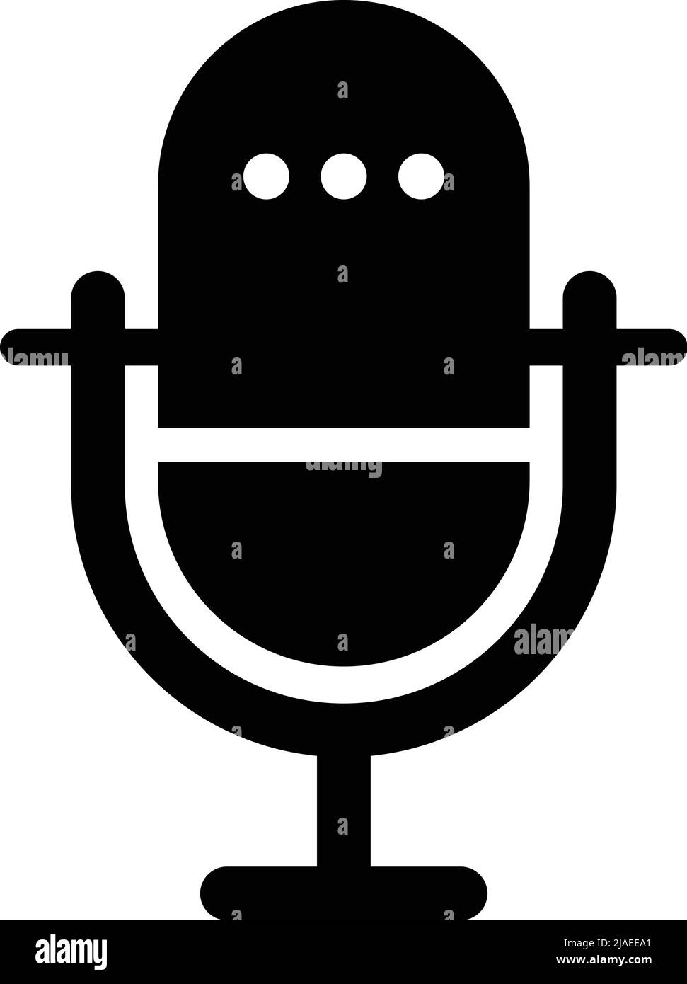 Fashionable microphone icon. Black color with vector. It is a retro ...