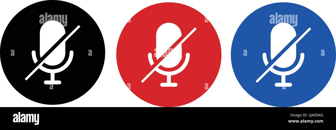 Colorful microphone icon set. Editable vector Stock Vector Image & Art ...