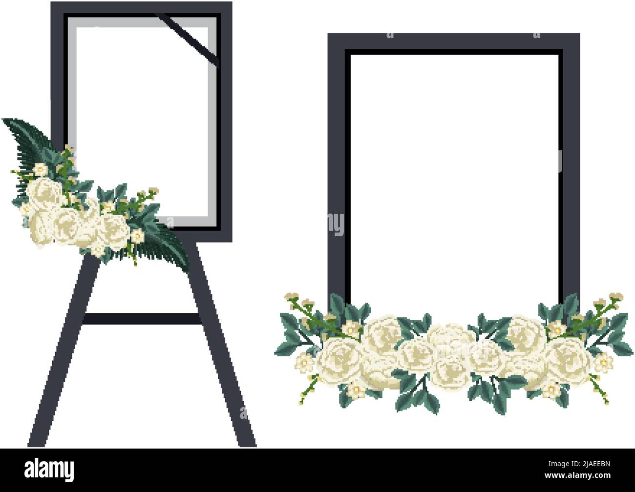 Funeral photo frame black Stock Vector Images - Alamy