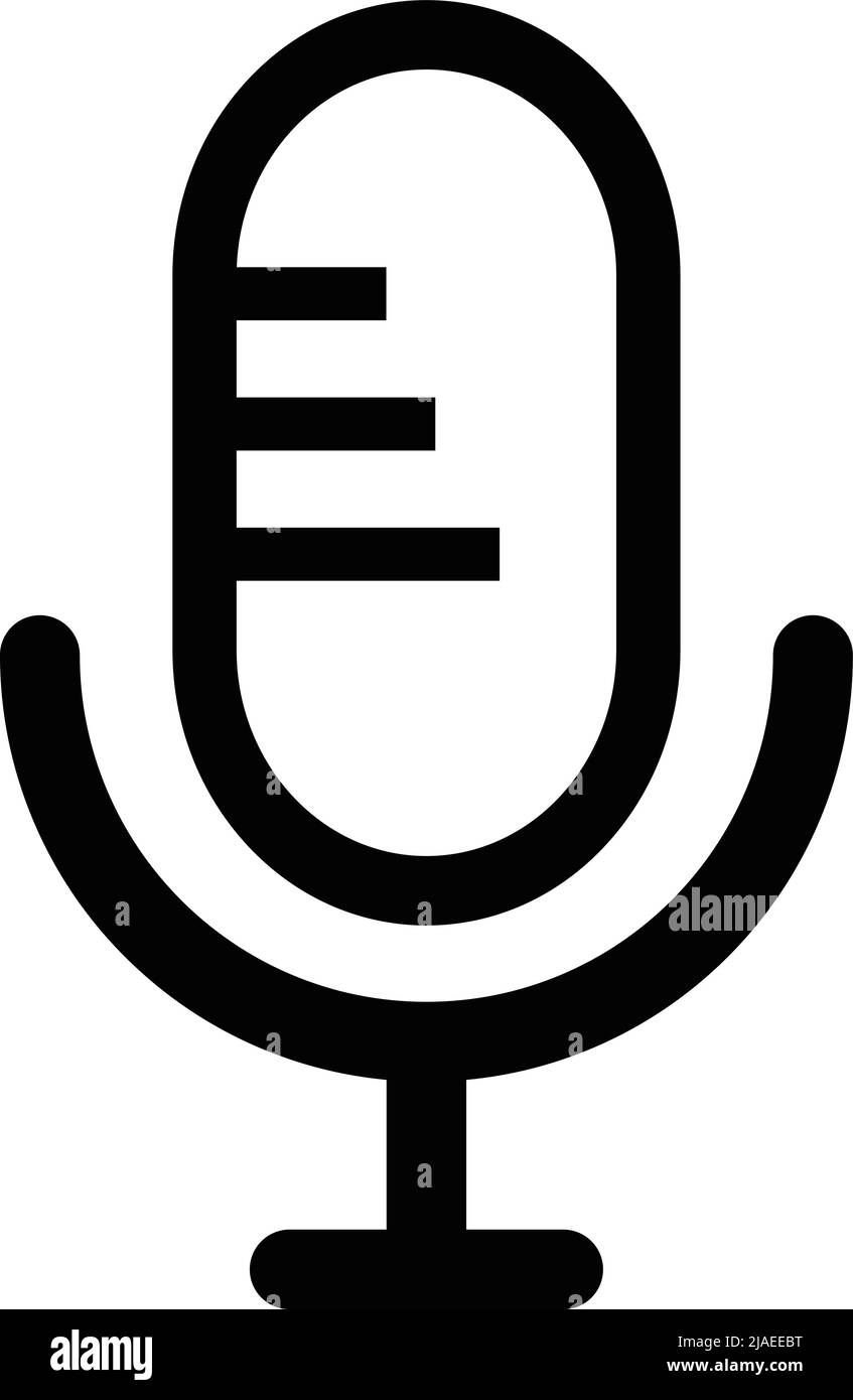 Simple vector illustration of microphone. Podcast. Editable vector ...