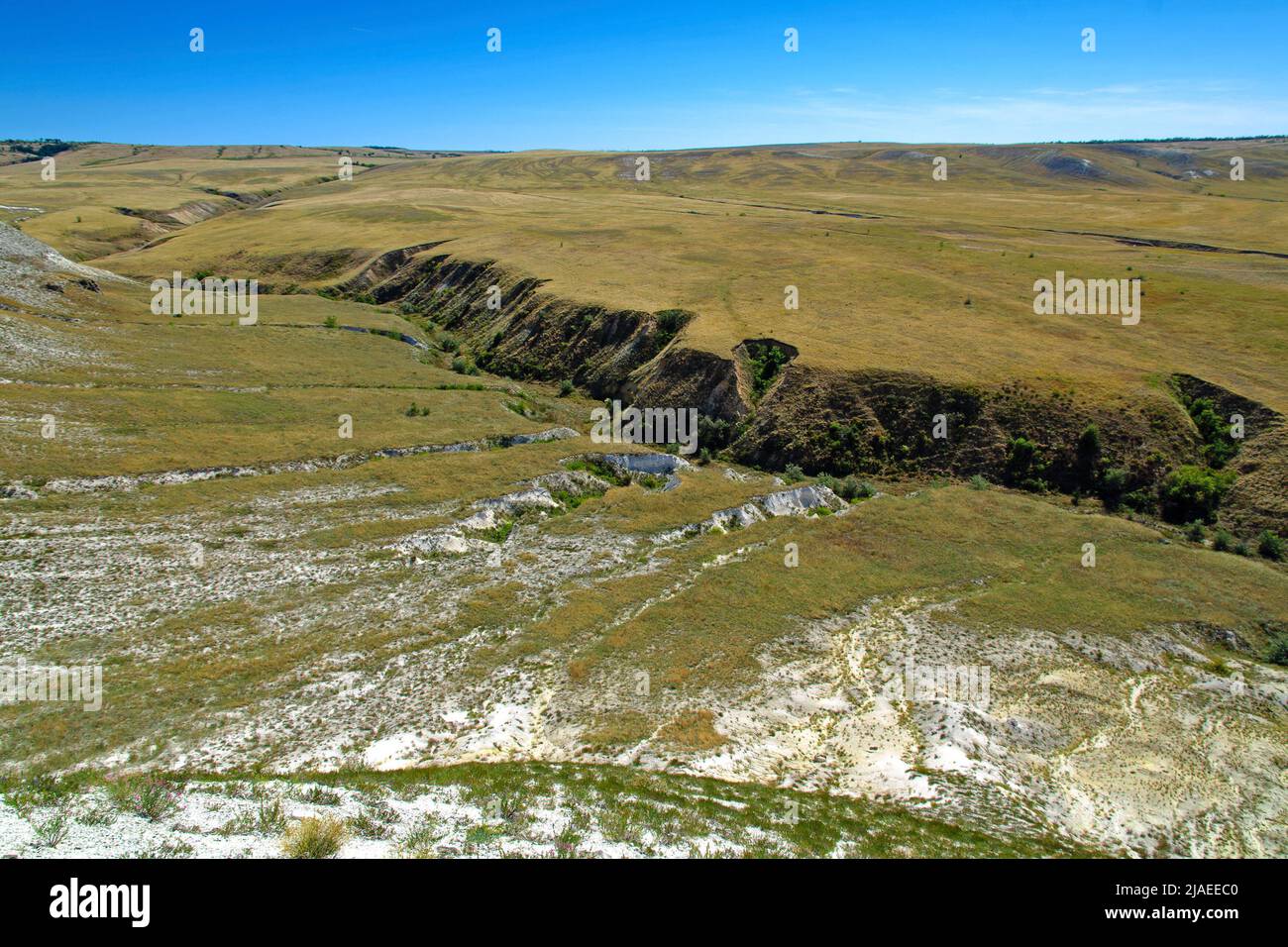 Soil erosion in the National Park "Don", Volgograd Region, Russia Stock ...