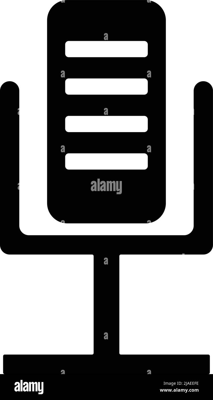 Black microphone icon. Simple vector. Editable vector Stock Vector ...